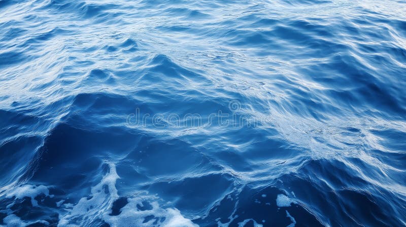 Intricate Boat Wake Patterns on Deep Blue Water Surface, Ideal for ...