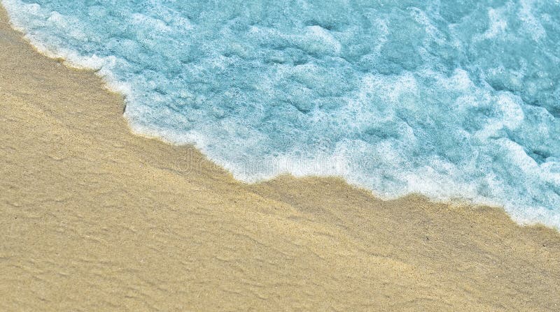 Deep Blue Water, Waves and Sandy Beach. Beautiful Coastline with Copy ...