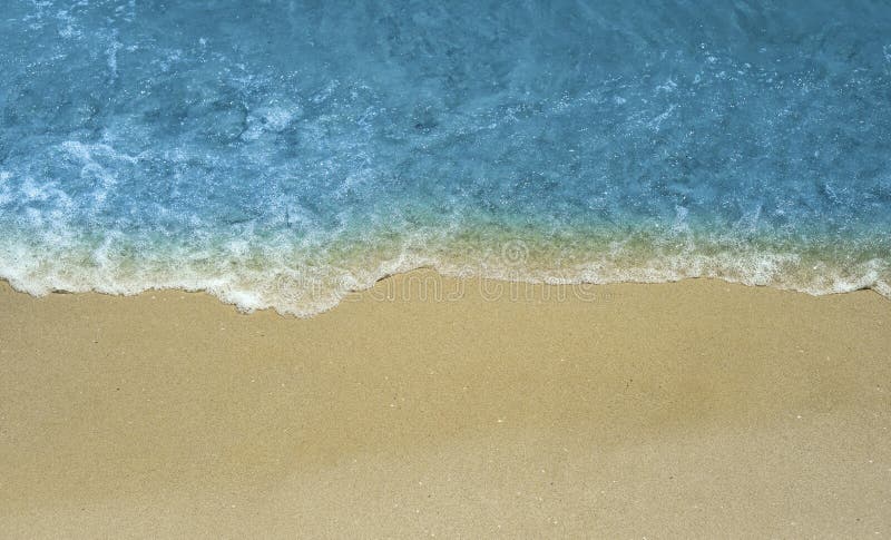 Deep Blue Water, Waves and Sandy Beach. Beautiful Coastline with Copy ...