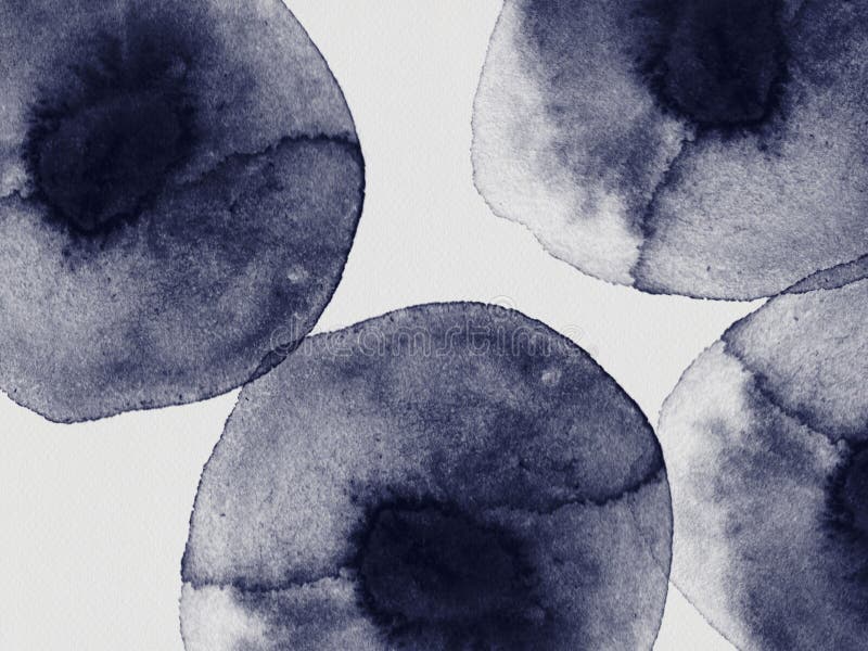 Deep Blue Watercolor Abstract Circles Pattern Design Background ...