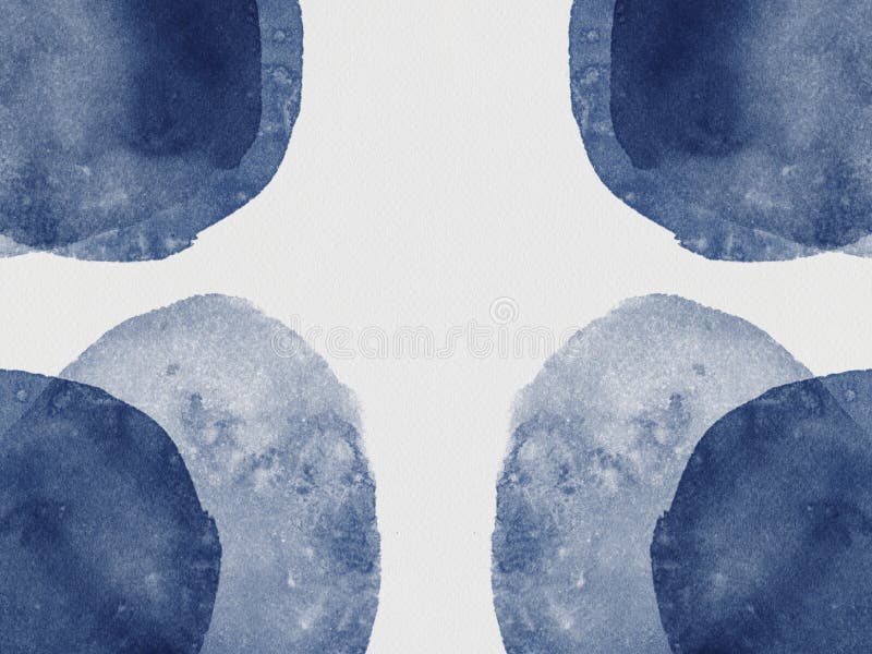 Deep Blue Watercolor Abstract Circles Pattern Design Background ...