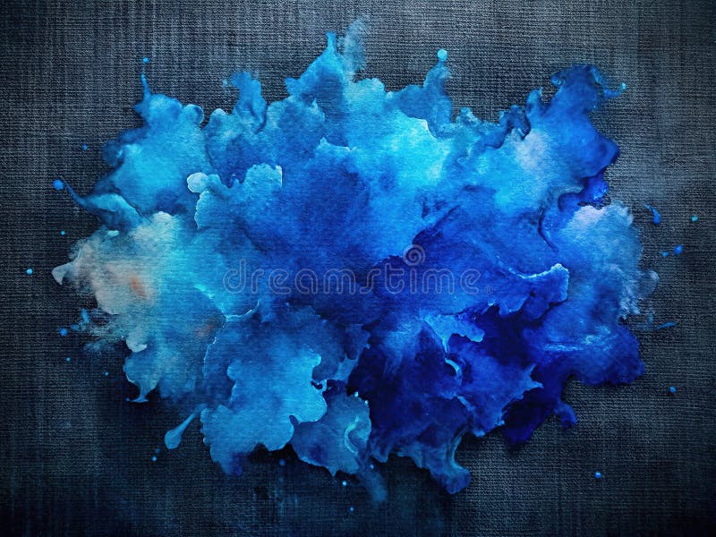 Deep Blue Watercolor Textures on Black Canvas: Stunning Visual Elements ...