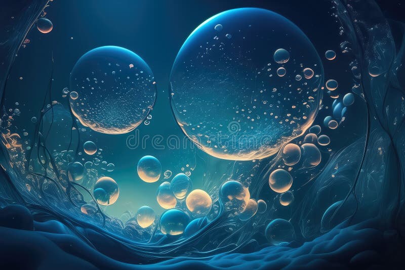 Deep Blue Waves and Bubbles in a Mesmerizing Formation Stock ...