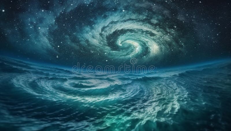 Deep Blue Waves of the Underwater Galaxy in Abstract Motion Generated ...