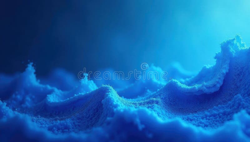 Deep Blue Wavy Backdrop, Ethereal Digital Paint, Smooth, Nature Stock ...