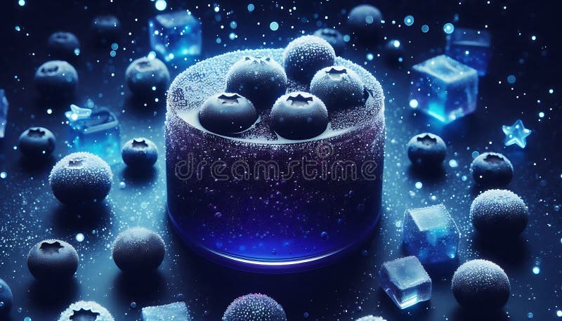 Deep Blueberry Jelly Background with Tiny Glitter Particles, Creating ...