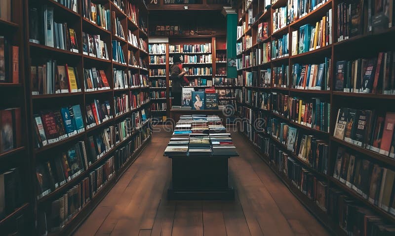 Aisle of Books stock illustration. Illustration of calm - 376272546