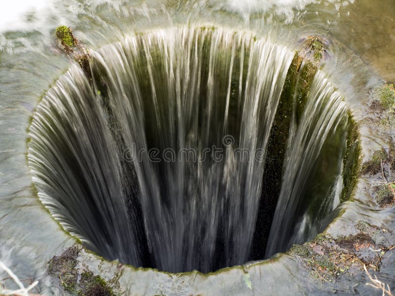 Deep Bottomless Pit with Water Stock Photo - Image of drainage, endless ...