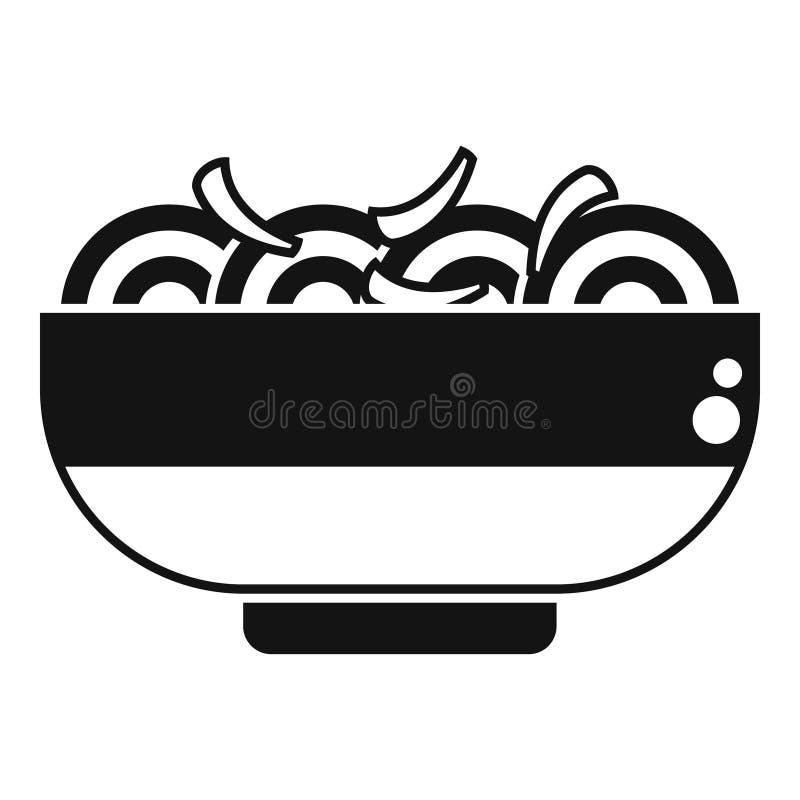 Deep Bowl Overflowing with Chopped Green Onions Simple Icon Stock ...