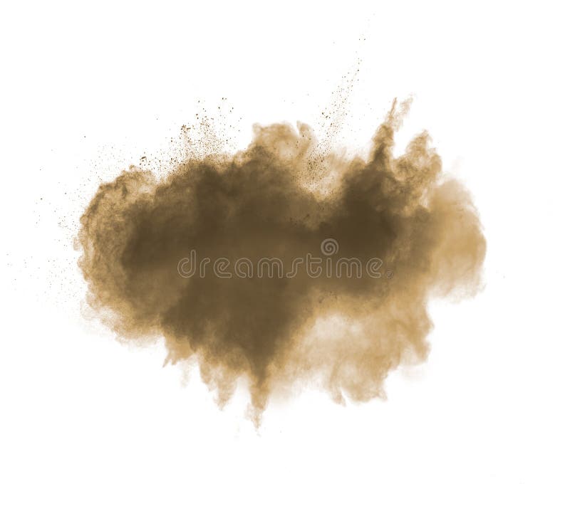 Deep Brown Powder Dust Explosion on White Background Stock Photo ...