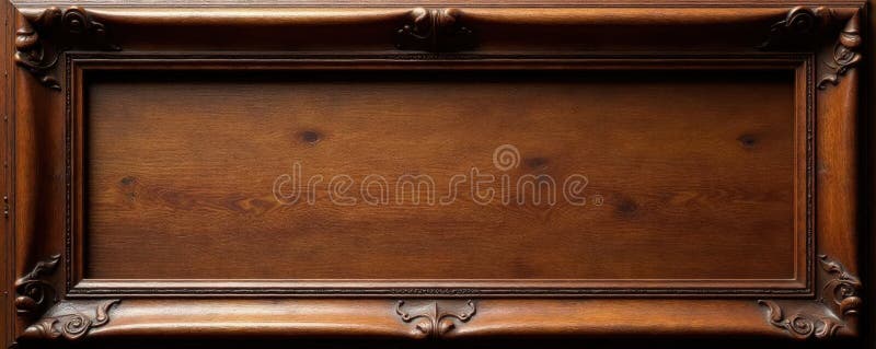 Deep Carved Wood Frame, Rich Brown, Wide Molding, Carved, Aged Stock ...