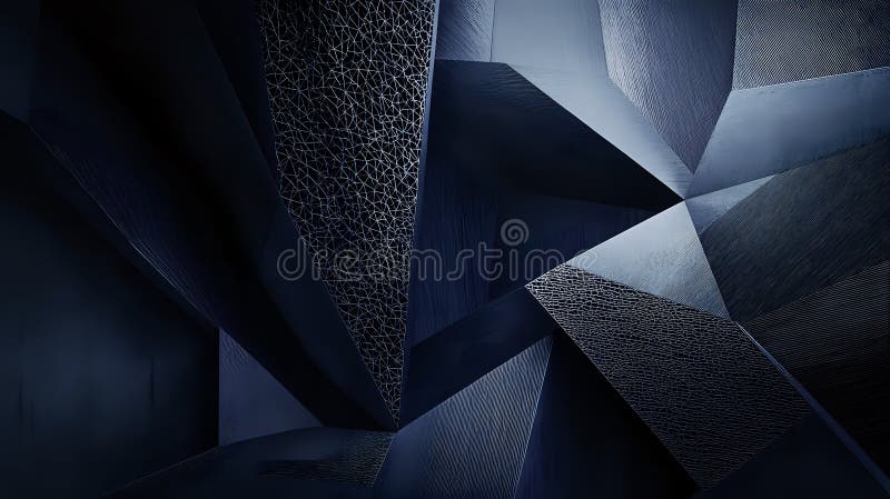 Deep Charcoal and Navy Abstract Geometric Structure with Angles Stock ...