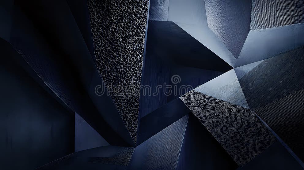 Deep Charcoal and Navy Abstract Geometric Structure with Angles Stock ...