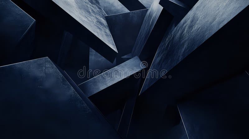 Deep Charcoal and Navy Angular Geometric Elements Forming Depth Stock ...
