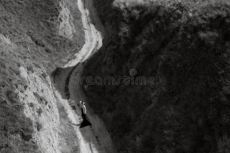 Deep clay canyon overgrown stock image. Image of descent - 234097573