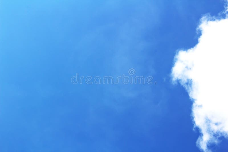 Deep and Clear Blue Sky with White Fluffy Clouds Stock Image - Image of ...