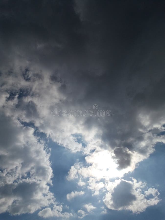 Deep Cloud on the Sky with Sun Classic 3 Stock Image - Image of ...
