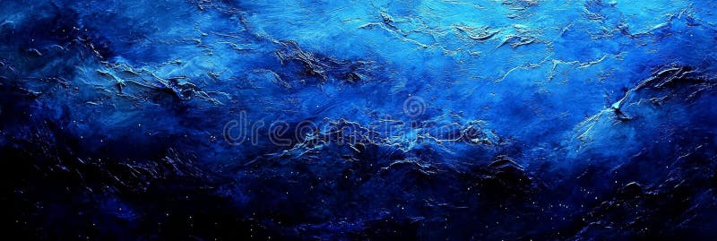 Deep Cobalt Blue Background with Scattered Silver Stars and Rich ...