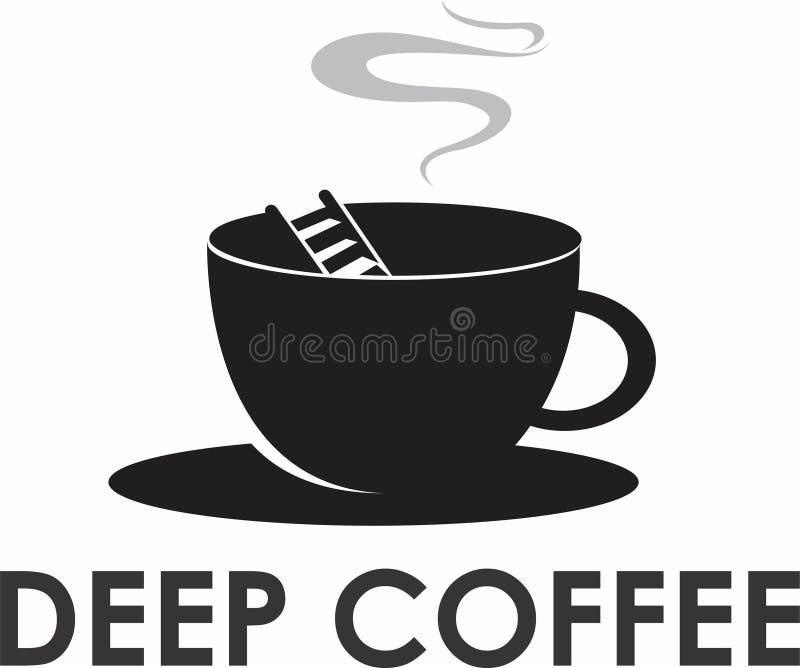 Deep Coffee Logo Design Concept Stock Illustration - Illustration of ...