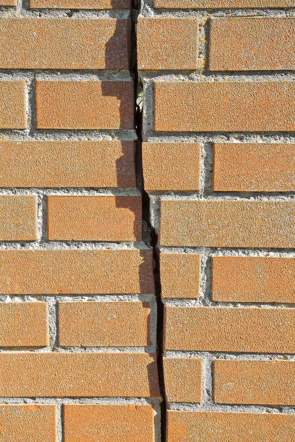 Deep Crack in a Damaged New Facing Bricks Wall Cause Due To Subsidence ...
