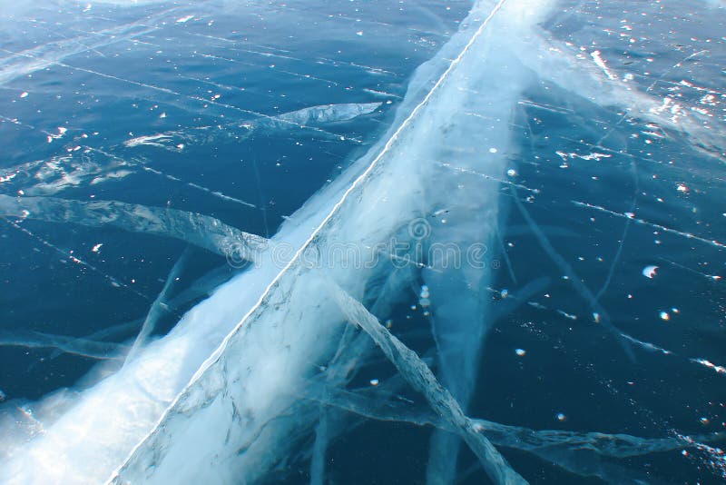 Deep Crack in a Thick Dark-blue Ice Stock Image - Image of natural ...