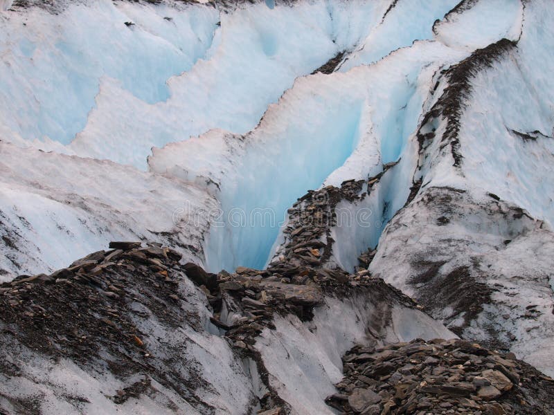 Crevasse in glacier stock photo. Image of glacier, nunatak - 106111468