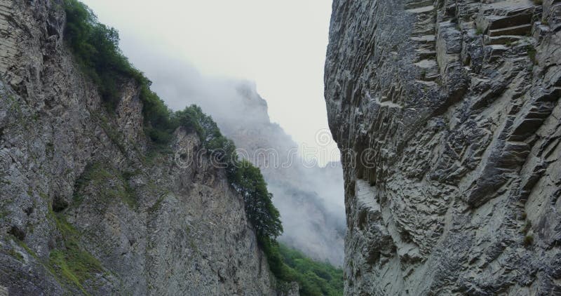 A Crevice between Cliffs with a Fast Mountain Stream in the Lowland ...