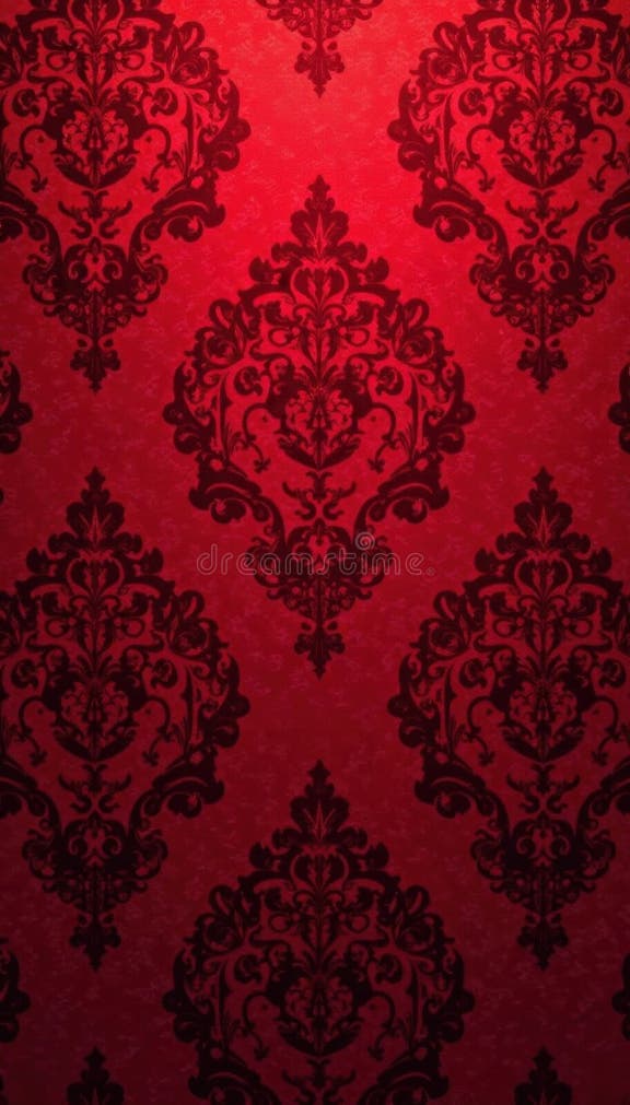 Deep Crimson Textured Wallpaper, Subtle Damask Pattern, Burgundy ...