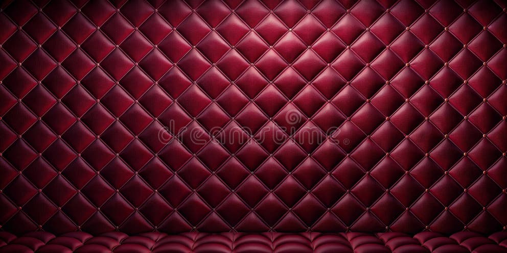 Deep Crimson Upholstery with Diamond Pattern and Button Tufting ...