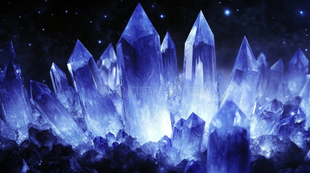 A Deep, Dark Cave Filled with the Light of Crystals Embedded in the ...