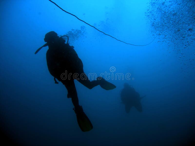 Deep Dark Place Scuba Divers Philippines Stock Photo - Image of holiday ...