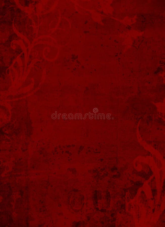 Deep Dark Red Floral Grunge Textured Background Stock Illustration ...