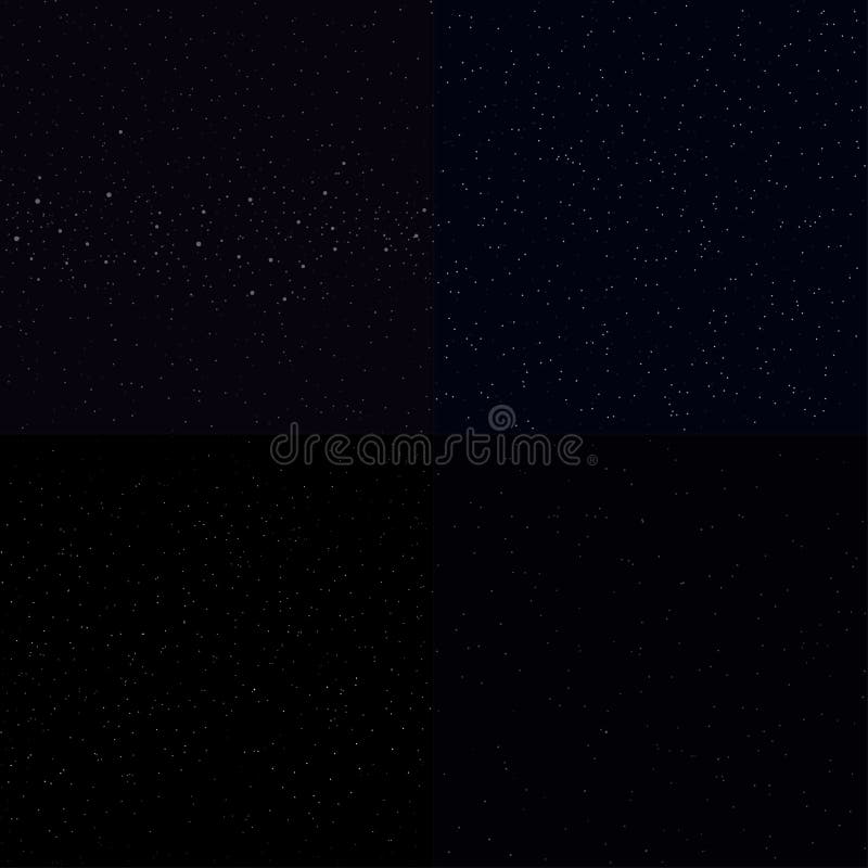Deep Dark Space Seamless Pattern in Set Stock Vector - Illustration of ...