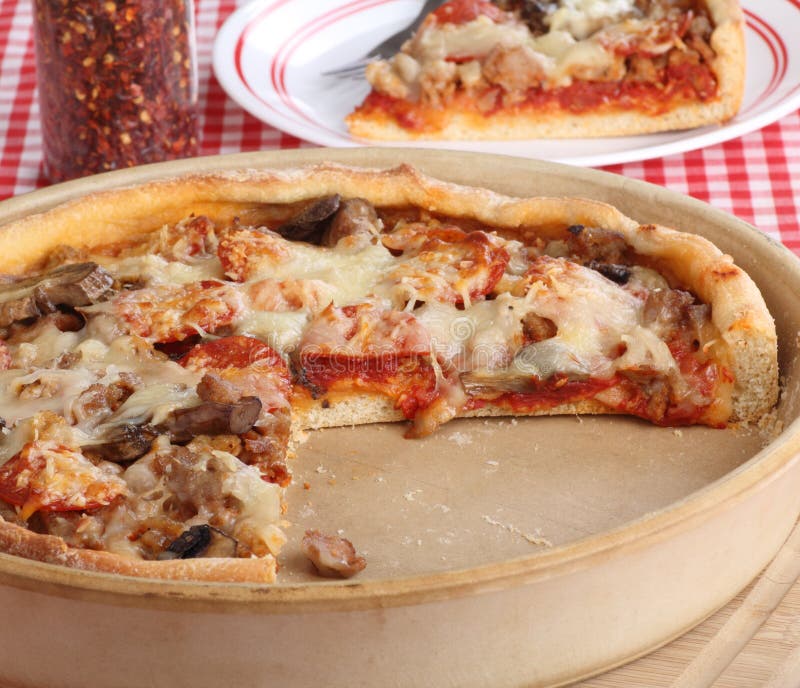 Deep Dish Pizza stock image. Image of baked, dinner, meal - 29140053