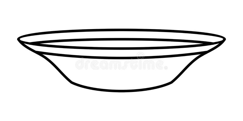 LINEAR DRAWING of a DEEP DISH on a WHITE BACKGROUND Stock Vector ...