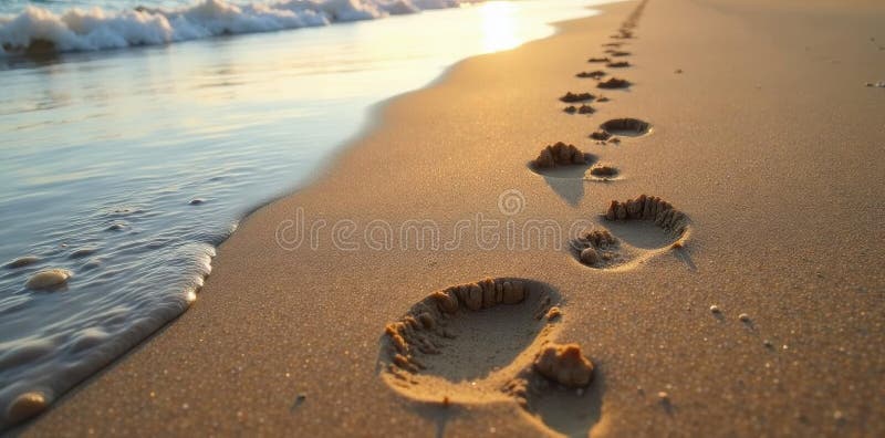 Deep, Distinct Footprints in Wet Sand at Low Tide, Design, Water ...