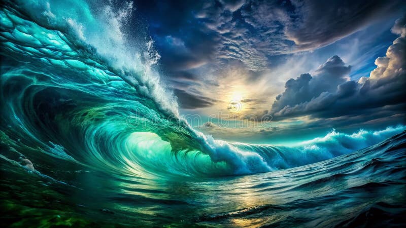 A Deep Dive into the Abstract Ocean Exploring Swirling Blues and Greens ...