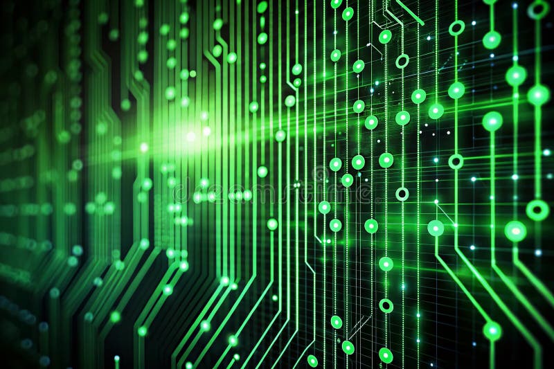 Deep Dive into a Futuristic Green Binary Code Circuit Abstract ...
