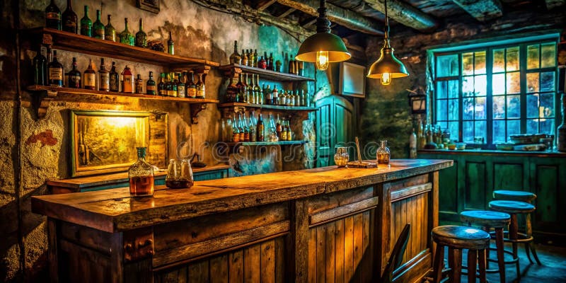 A Deep Dive into a Rustic Tavern Interior Capturing the Charm of a ...