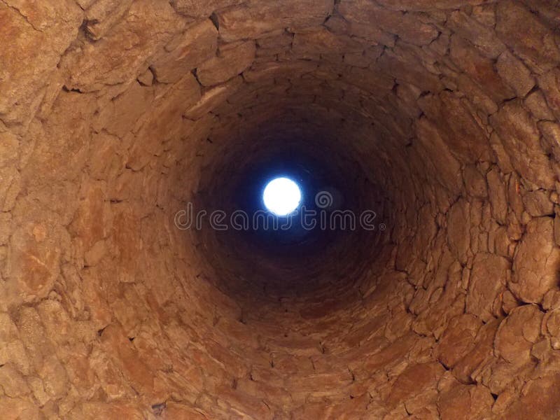 Deep Down Inside the Well Looking Up Stock Photo - Image of ancient ...