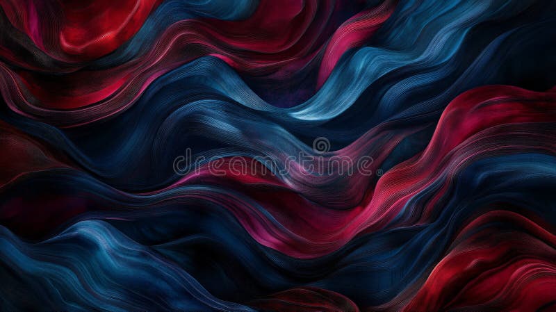 Deep, Dramatic Waves of Rich Burgundy, Navy Blue, and Black, Creating ...