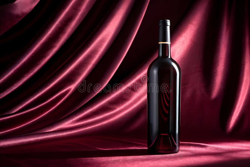 Deep Dramatic Wine Bottle Composition with Rich Textures and Elegant ...