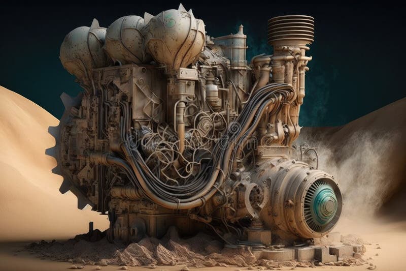 Deep in Earth Engine with Top Oil Pumps Movement Stock Photo - Image of ...