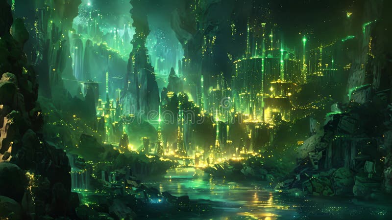 Deep within the Earth a Hidden Metropolis Shimmers with Ethereal Light ...