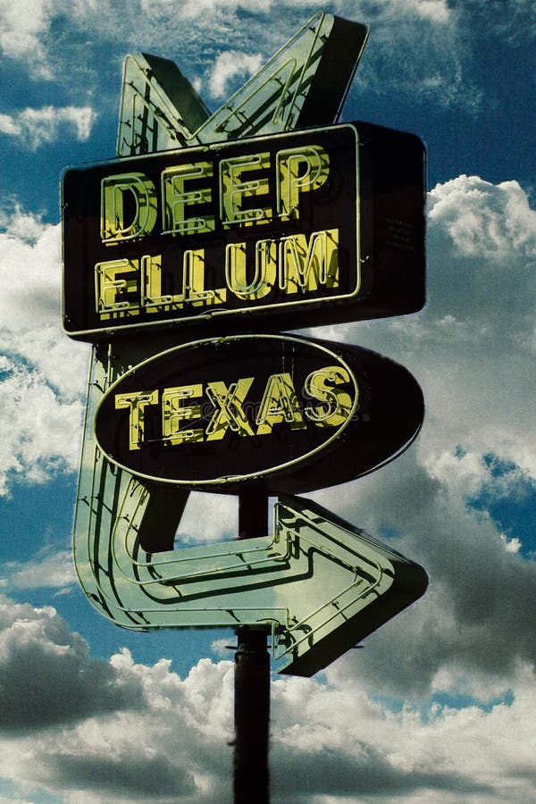 Deep Ellum Neon Sign editorial stock photo. Image of vibrant - 98263828