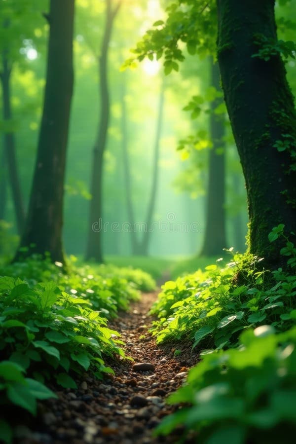 Deep Emerald Green Forest Bokeh, Sunlit Foliage, Environment, Soft ...