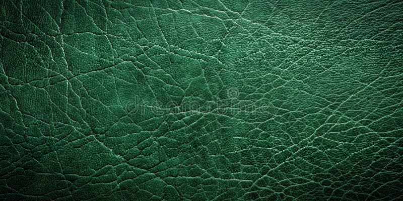 Deep Emerald Green Leather Texture a Close-up View of Wrinkled and ...