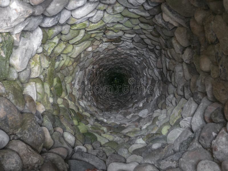 Deep empty water well stock image. Image of view, stone - 214170659