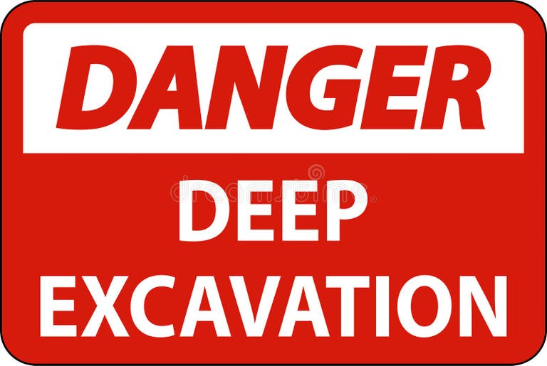 Deep Excavation Danger Sign on White Background Stock Vector ...