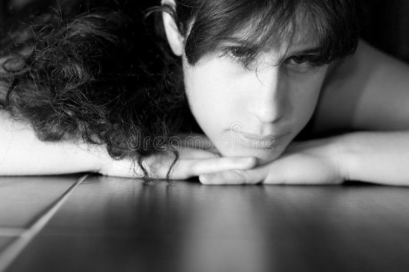 Deep Expression stock image. Image of eyes, hands, brunette - 5480823